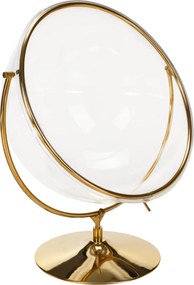 Závěsné křeslo se stojanem, transparentní/zlatá/šedá, BUBBLE NEW TYP 2