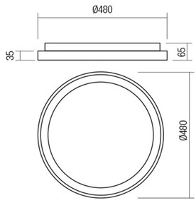 Redo 01-2666 stropní LED stmívatelné svítidlo Iconic pískově bílé, 40W, 3000K, ø48cm