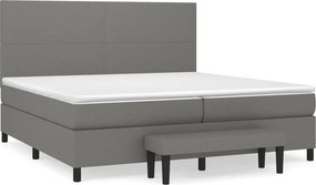 Box spring postel s matrací tmavě šedá 200x200 cm textil 3136462