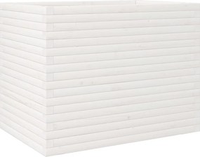 Zahradní truhlík bílý 90 x 60 x 68,5 cm masivní borovice 3282500
