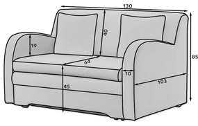 Bílá rozkládací/s úložným prostorem pohovka z textilie bouclé 130 cm Ario – ELTAP