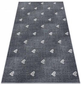 Dětský kusový koberec HEARTS Srdíčka Šedý Rozměr: 150x300 cm