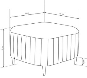 Taburet LAREN | 60x60 | bez úložného prostoru | VÝBĚR LÁTEK