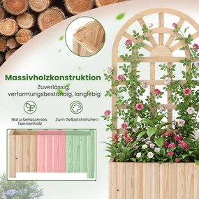Costway Květinový truhlík s mříží a mřížovina a drenážní truhlík pro popínavé