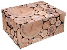 Poop Home Elements, Krabička úložná v designu dřeva , 51 x 37 x 24 cm Barva: bílá