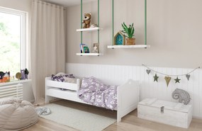 BabyBeds Dětská postel EMMA srdíčka Velikost postele: 160x80 cm, Barevné provedení: Bílá, Úložný prostor: Ne, bez úložného prostoru Bílá