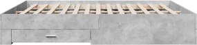Rám postele se zásuvkami betonově šedý 180 x 200 cm kompozit 3280366