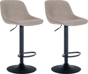 Sada 2 barových židlí Loft látka – taupe