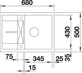 Granitový dřez Blanco METRA 45 S Compact kávová s excentrem 519581