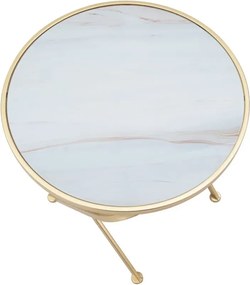 Odkládací stolek Glam 50 cm zlatý/mramor