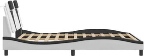 Rám postele Viana bez matrace bílý a černý 120 x 200 cm umělá kůže 3208088