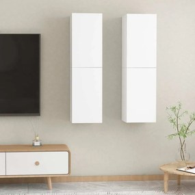 vidaXL TV stolky 2 ks 30,5 x 30 x 110 cm dřevotříska [826681] Barva: Bílá