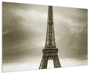 Obraz Eiffelovy věže a červeného auta (90x60 cm)