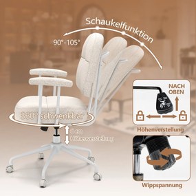 Costway Kancelářská židle ergonomická otočná židle s područkami a kolečky