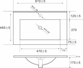COMAD Zápustné umyvadlo - UM CFP-80 Retro, 80 cm, keramické, lesklá bílá