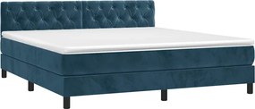Box spring postel s matrací tmavě modrá 160x200 cm samet 3141495