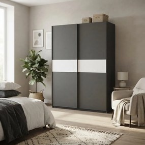 Šatní skříň Argalo 150, antracit / bílá