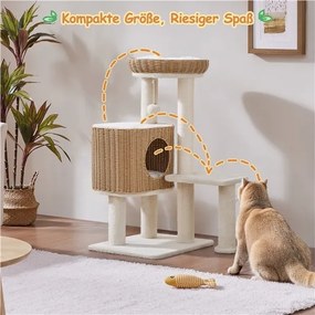 Škrabadlo pro kočky Yaheetech – béžová, 49 cm (délka) × 41 cm (šířka) × 91 cm (výška), 91 cm (256998930995)