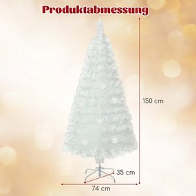 Costway Umělý vánoční stromek 150 cm s barevnými LED světly