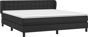 Box spring postel s matrací černá 160x200 cm umělá kůže 3127319