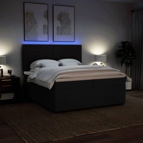 Box spring postel s matrací černá 200x200 cm textil 3294077