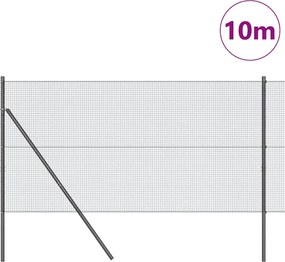 Zemní upevnění svařované drátěné ploty 10 x 1,2 m Šedá Síťovina 3351813