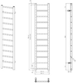 Sapho - Koupelnový radiátor DINA 278W 30x138 cm bílá