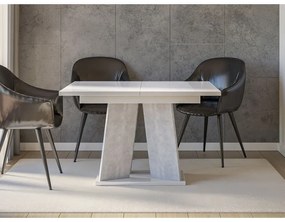 Jídelní stůl Josiah, Barva: bílý lesk / beton