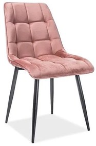 Jídelní židle Chic Velvet - černá/růžová antic bluvel