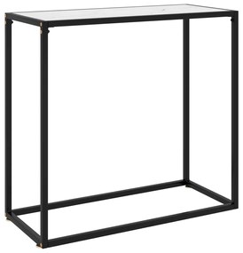 Konzolový stolek bílý 80 x 35 x 75 cm tvrzené sklo - Default Title