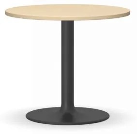 Konferenční stolek ZEUS II, průměr 600 mm, černá podnož, deska bříza