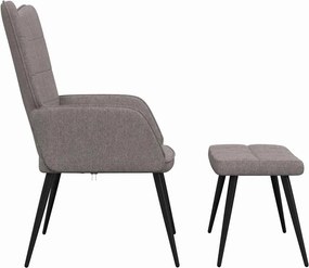 Relaxační židle se stoličkou taupe textil 327961