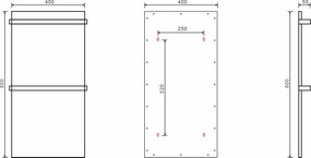 Sapho Sapho, ELMIS Elektrický sušák ručníků 400x800mm, 120W, hliník, antracit, EB430
