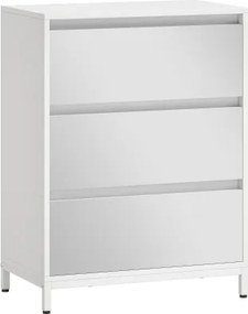 HOMCOM moderní komoda se zrcadlem a 3 zásuvkami, 60x35x80 cm, bílá