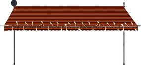 Ručně zatahovací markýza s LED světlem 400 cm oranžovo-hnědá 145882