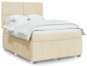 Box spring postel s matrací krémová 140x190 cm textil 3291661
