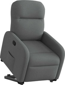 Zvedací polohovací křeslo tmavě šedé textil 3302973