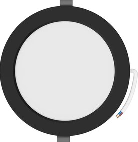 Mexen LDRR, LED stropní svítidlo na zapuštění, průměr 12 cm 17 cm, 12W, studená - 6500K, 960 lm, černá - L210-017-1265-70