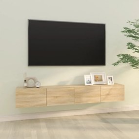 Nástěnné TV skříňky 2 ks dub sonoma 100x30x30 cm