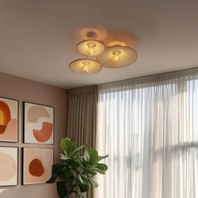 Designová nástěnná lampa bílá s látkou 3-světlo - Jane