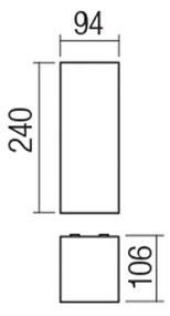 Redo 9562 nástěnné LED svítidlo Tav tmavě šedé, 12W, 3000K, 24cm