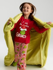 Sinsay - Dětská vánoční deka s výšivkou Grinch - neonová