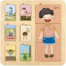 TEDDIES Puzzle Lidské tělo / 3vrstvé / 19 dílů / dřevo / 30 x 30 cm /