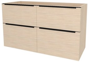 Mereo Mailo, koupelnová skříňka 121 cm, černé madlo, Multidecor, Javor Hard šampaňský CN593SBJHS2