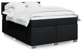 Box spring postel s matrací černá 160x200 cm textil 3285955