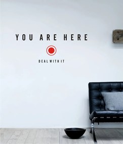 Samolepky na zeď - You are here Barva: Červená tmavá, Velikost: 100x40 cm