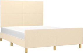 Rám postele bez matrace krémový 140 x 200 cm textil 3124900