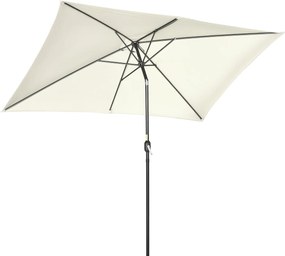 Zahradní slunečník Outsunny 195 cm x 295 cm s hliníkovým sloupem a nastavitelným úhlem, Anti-UV slunečník pro zahradní terasu Krémový | Aosom