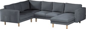 Potah na pohovku IKEA Norsborg rohová, 5-místná se šezlongem barva šedá látka pletený vzor
