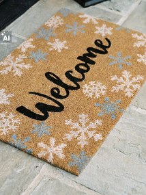 Sinsay - Rohožka s nápisem Welcome - hnědá